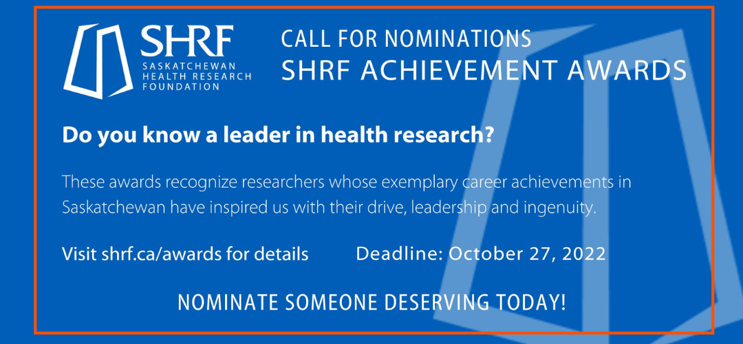 Saskatchewan Researchers – SHRF Awards Nomination Package Now Available! | Lung Saskatchewan